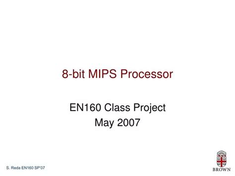 Ppt 8 Bit Mips Processor Powerpoint Presentation Free Download Id