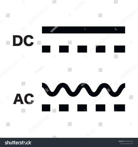 Direct Alternating Current Dc Ac Symbol เวกเตอร์สต็อก ปลอดค่า