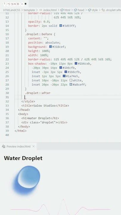 water drop css design html css css tutorial cssdesign freebirdtech waterdrop youtube