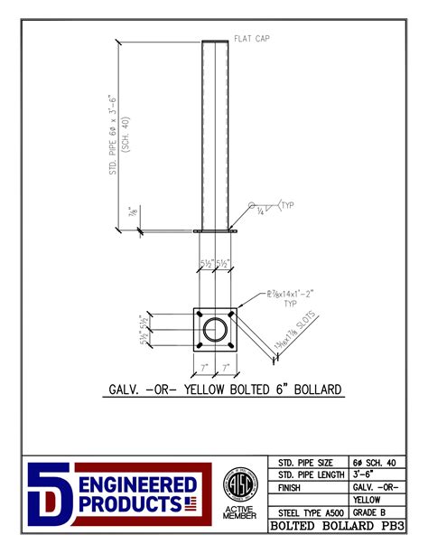 Pb3 Pipe 6 Std W Base Galv Pipe Bollard D5 Products