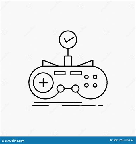 check controller game gamepad gaming line icon vector isolated
