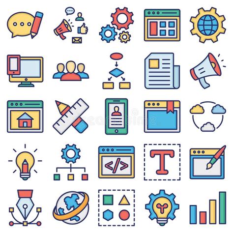 web and optimization isolated vector icons set which can easily modify or edit stock vector