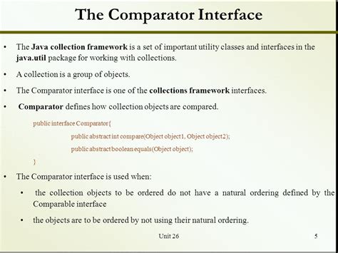 Unit 261 Introduction To Searching And Sorting Comparable Interface