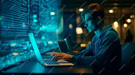 Premium Ai Image Software Development Concept Coding Programmer