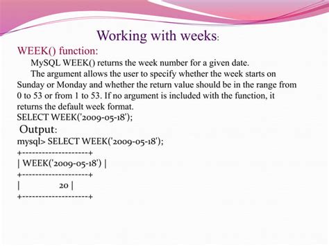 Date And Time Functions In Mysql Pptx