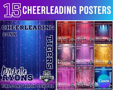 Cheerleading Canva Editable Template Sports Photography Templates