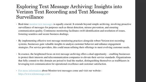 Ppt Exploring Text Message Archiving Insights Into Verizon Text Recording And Text Message