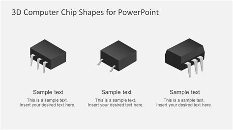 3d Computer Chip Shapes For Powerpoint
