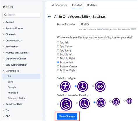 Zoho Crm Web Accessibility Widget Installation All In One Accessibility