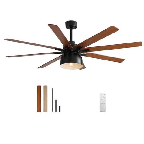 Sofucor 66 In Indoor Farmhouse Black Ceiling Fan With Dual Finish 8