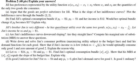 Solved 2 P2 1 21 Problem 2 40 Pts Explain Your Answers