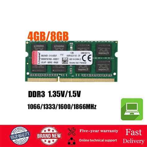 4gb 8gb Ddr3 Ddr3l Notebook Memory Ram Sodimm 1066 1333 1666 1866 Mhz