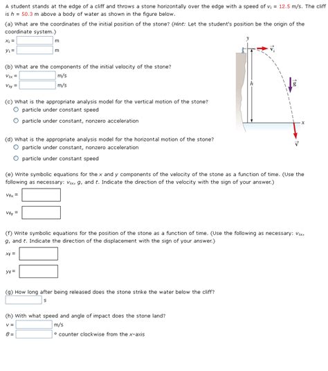 Solved A Student Stands At The Edge Of A Cliff And Throws A Chegg