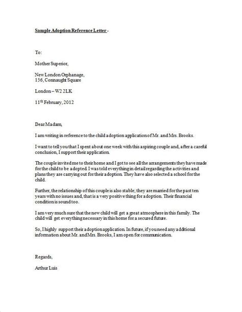 Printable Adoption Reference Letter Template