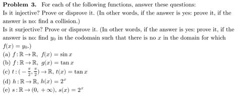 Solved Problem For Each Of The Following Functions Chegg
