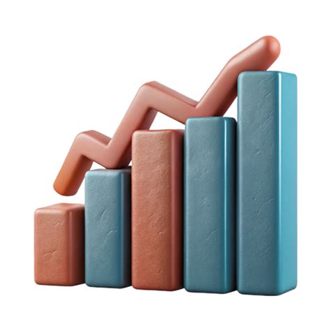 Serene Minimalist Bar Graph With Downward Trend Cutout Element