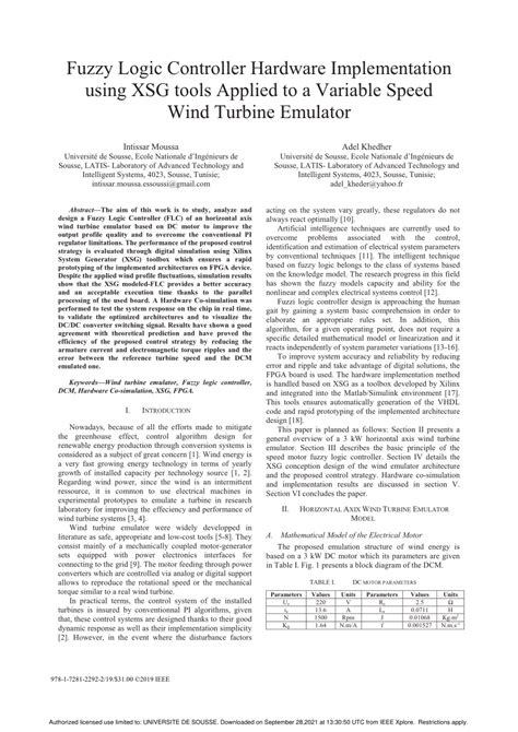 pdf fuzzy logic controller hardware implementation using xsg tools applied to a variable speed