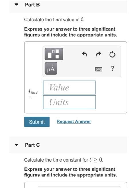 Solved Part A Calculate The Initial Value Of I Express Your Chegg Com
