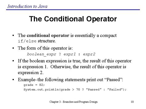 Introduction To Java Chapter 3 Branches And Program