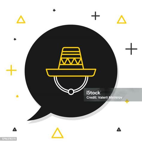 흰색 배경에 고립 된 라인 전통적인 멕시코 솜브레로 모자 아이콘 다채로운 개요 개념 벡터 0명에 대한 스톡 벡터 아트 및 기타 이미지 Istock