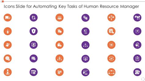 Icons Slide For Automating Key Tasks Of Human Resource Manager Presentation Graphics