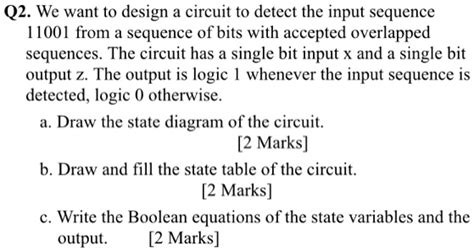 Q2 We Want To Design A Circuit To Detect The Input Sequence 11001 From