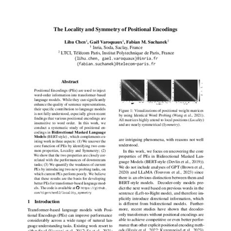The Locality And Symmetry Of Positional Encodings Acl Anthology