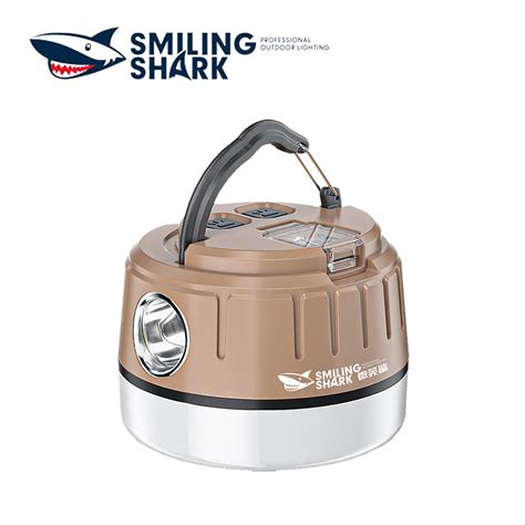 Smiling Shark Rechargeable Usb Led Camping Lantern Flashlight 3 Lighting Options High Low Sos