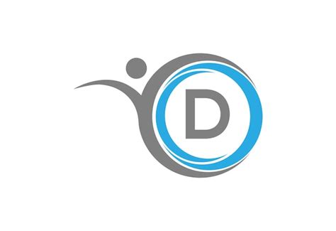 Logotipo De ícone De Combinação Creative Latter D With Man Unity