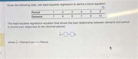 solved given the following data use least squares