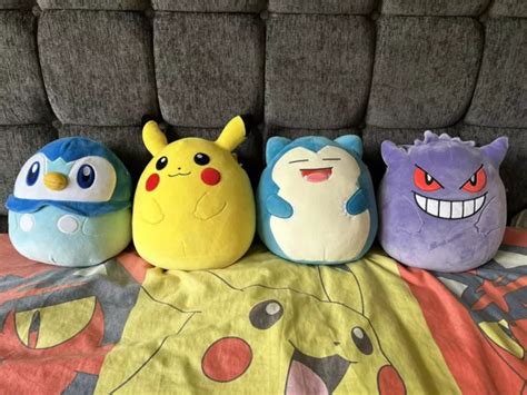 Pok Mon Squishmallow Bundle Job Lot Pikachu Gengar Snorlax Piplup Picclick Uk
