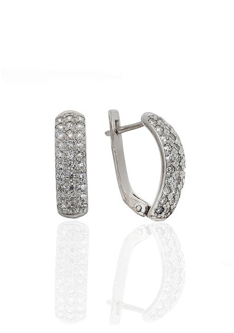 Серьги серебряные с фианитами английский замок повседневные женское ювелирное украшение Best