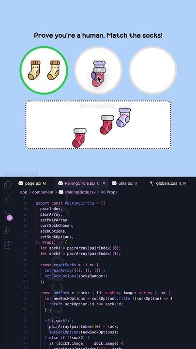 Sock Matching Captcha Mini Next Js Tailwind Css App Coding