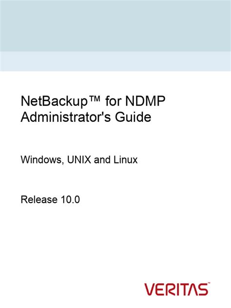 netbackup10 adminguide ndmp pdf backup computer data storage