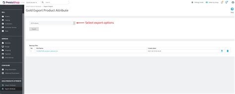 Gold Attribute Import Export