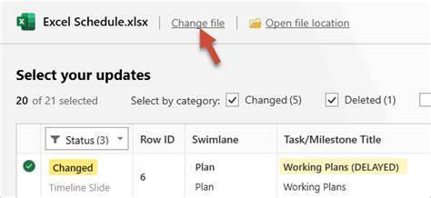 Refresh Timeline Data Imported From Excel