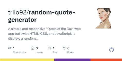Github Trilo92 Random Quote Generator A Simple And Responsive Quote Of The Day Web App