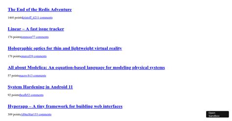 React Hackernews Codesandbox