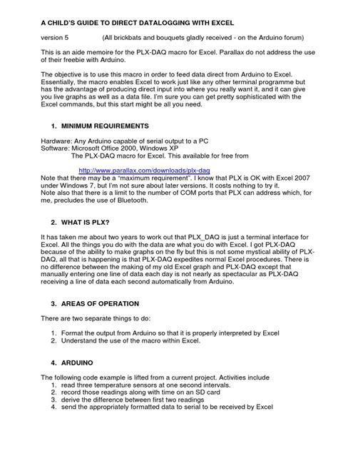 guide plx daq pdf microsoft excel chart