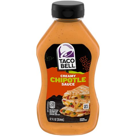 Taco Bell Creamy Chipotle Sauce 12 Fl Oz Bottle