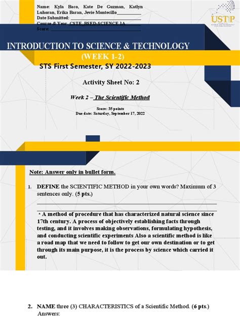 Week 1 2 Group Activity 2 The Scientific Method Group 4 8b804 Download Free Pdf