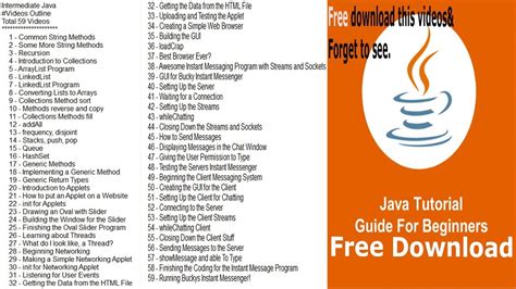 How To Get Best Java Tutorial For Beginnerstotal 59 Videos Tutorial Free Download 2019 Youtube