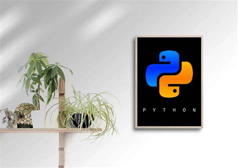 Python Logo Poster Minimalist Programming Poster Coding Digital Print