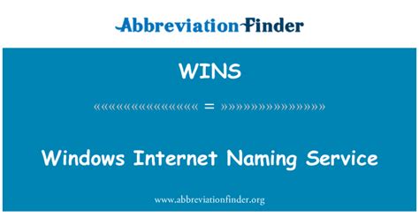 Wins 定义 Windows 网络命名服务 Windows Internet Naming Service