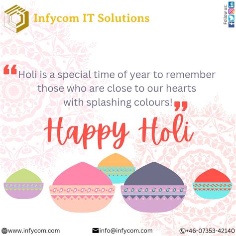 Infycom It Solutions On Linkedin Holi Happyholi Happyholi2023 Holifun Colourfulholi