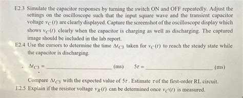 Solved Exercise 5 2 Series Rc Circuit With Square Wave