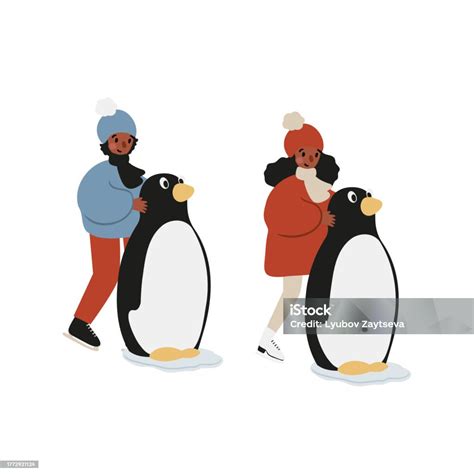 겨울 시즌 활동 일러스트 스키 스노우 보드 아이스 스케이팅 썰매 튜브 눈덩이 놀이 눈사람 만들기 눈 천사 벡터 클립 아트 만들기 플랫 스타일 이미지 세트 아이에 대한 스톡