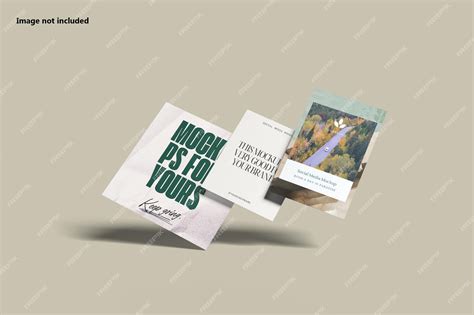 Premium Psd Floating Social Media Mockup