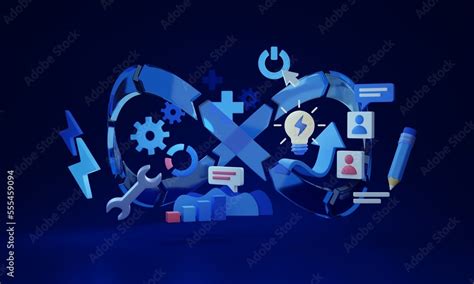 Devsecops Software Code Development Cycle 3d Illustration Concept Combining Security