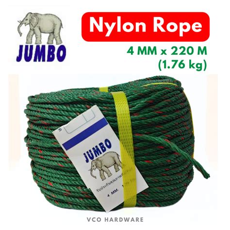 [ 1 Roll 4 Mm X 220 M ] Jumbo Nylon Rope Pe Rope Green Rope